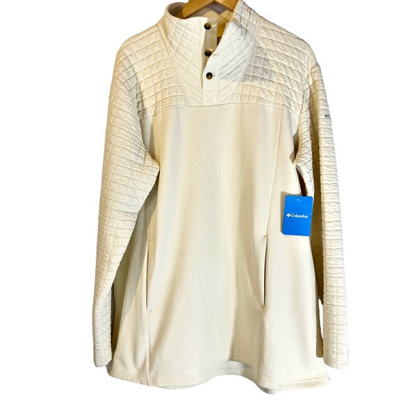 Columbia | Sweaters | Nwt Columbia Cream Quilted Mock Neck Pullover ...